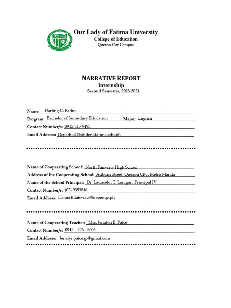 Narrative-Report-Week1 | PDF | Experience | Feeling