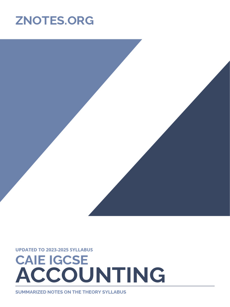IGCSE Accounting Syllabus Overview 2025 | PDF | Debits And Credits ...