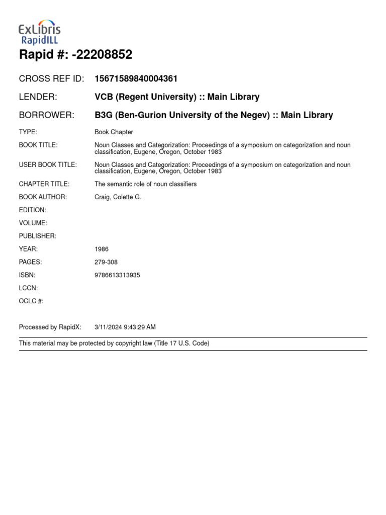 1986.the Semantic Role of Noun Classifiers | PDF | Predicate (Grammar ...