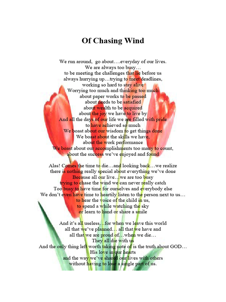 Of Chasing Wind | PDF