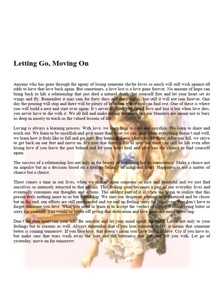 Letting Go | PDF | Love
