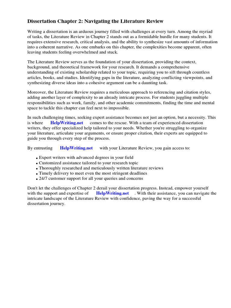 Dissertation Chapter 2 Literature Review | Download Free PDF | Thesis