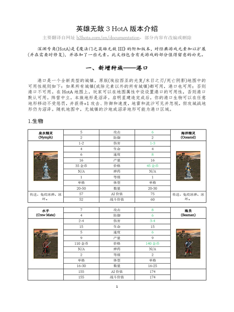 英雄无敌3 HotA版本介绍 | PDF