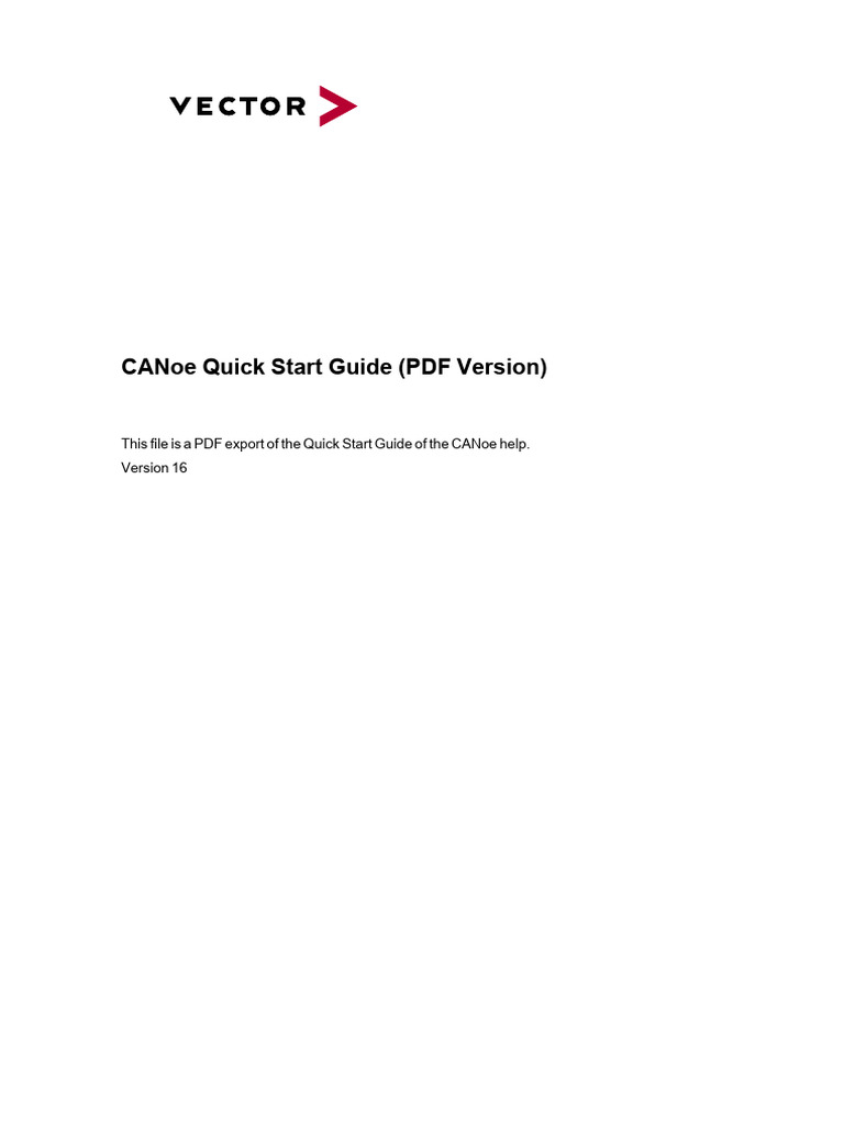 CANoe Quick Start Guide PDF | PDF | Databases | Information