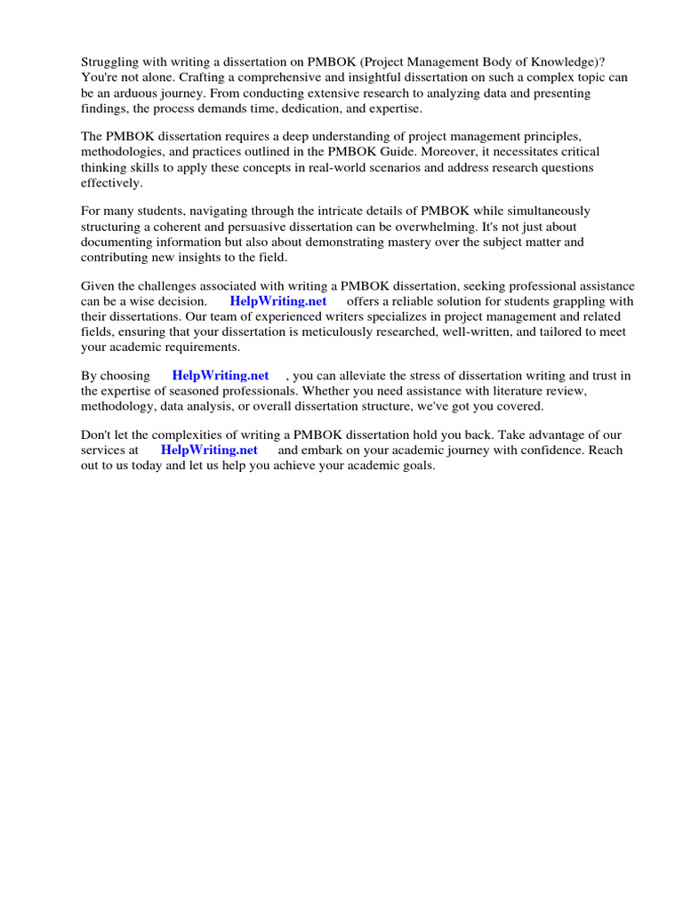 Pmbok Dissertation | PDF | Project Management | Thesis