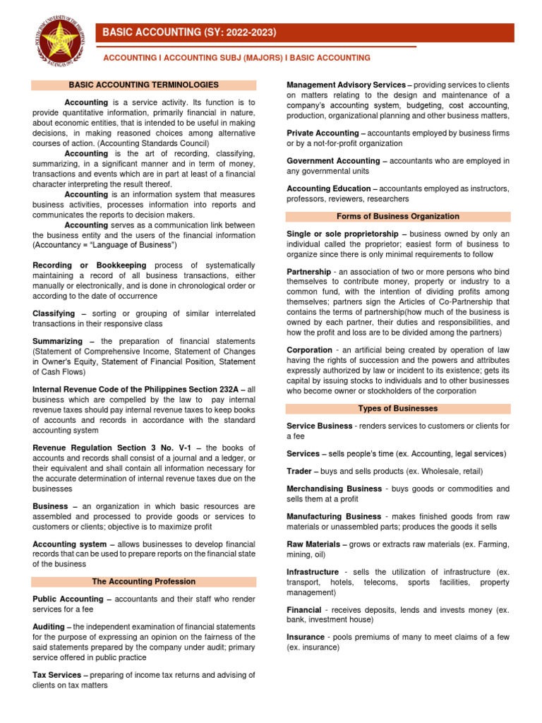 BASIC ACCOUNTING | PDF | Debits And Credits | Expense