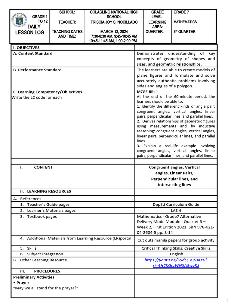 INTERSECTING_LINES | PDF | Shape | Perpendicular
