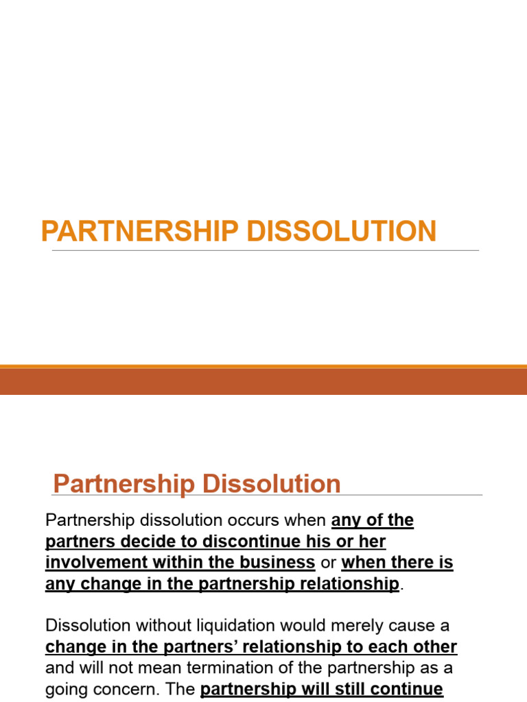 Understanding Partnership Dissolution Process | PDF | Partnership ...