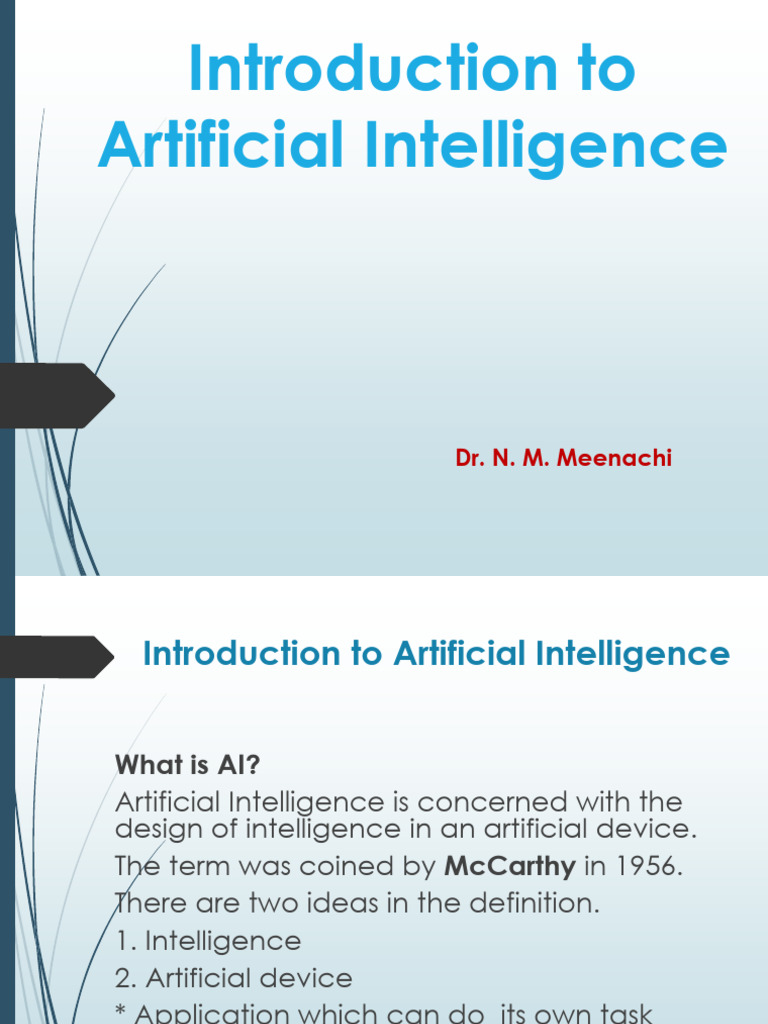 1 Introduction to Artificial Intelligence New2023 | PDF | Artificial Intelligence | Intelligence ...