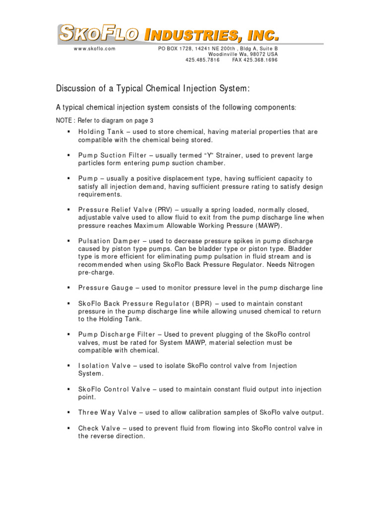 Typical Chemical Injection-System | PDF | Pump | Valve
