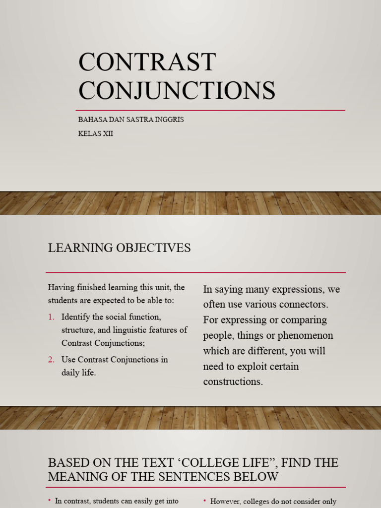 Contrast Conjunctions | PDF | Linguistics