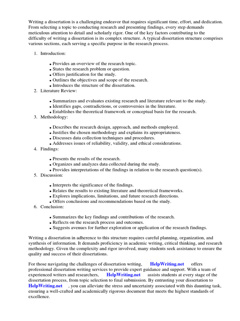 Typical Dissertation Structure | Download Free PDF | Thesis | Methodology