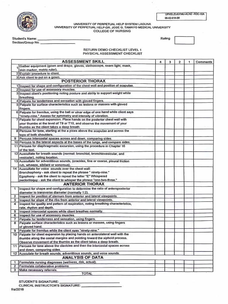 Thorax and Breast Checklist | PDF