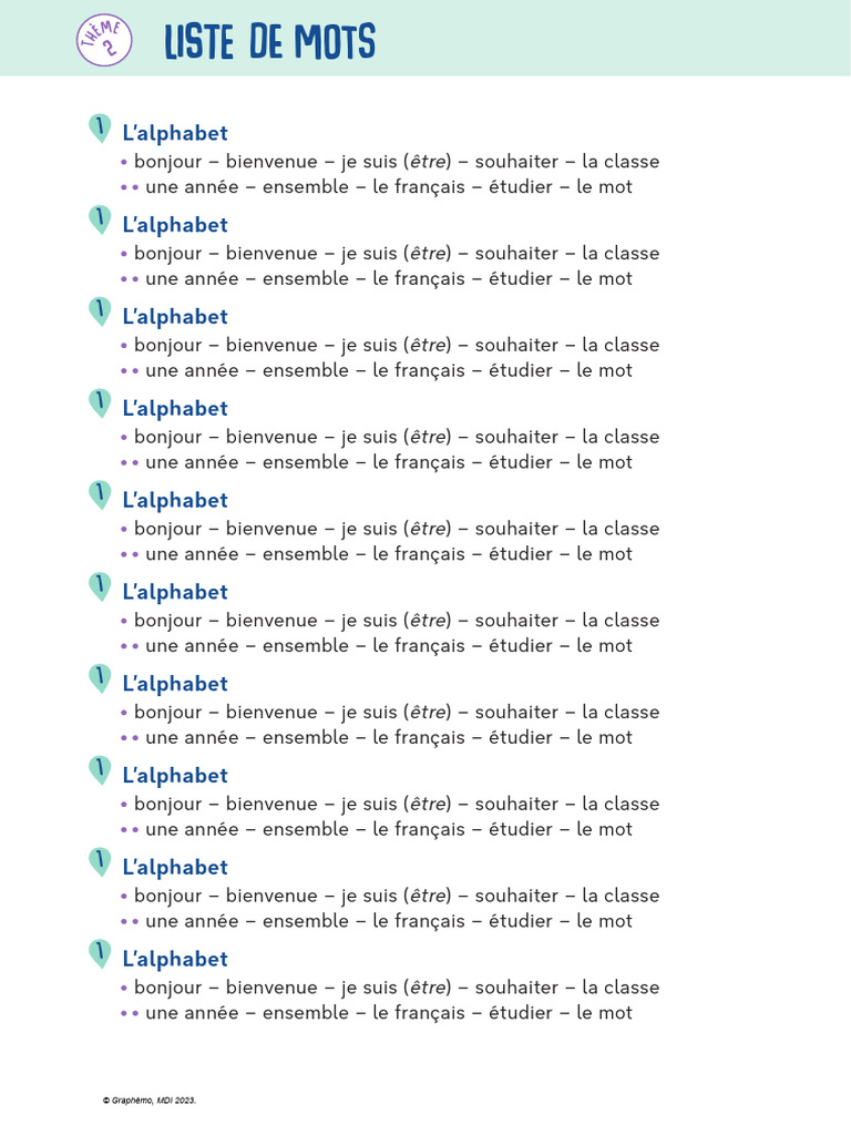 Listes de Mots Theme2 Par Chap | PDF | sauce