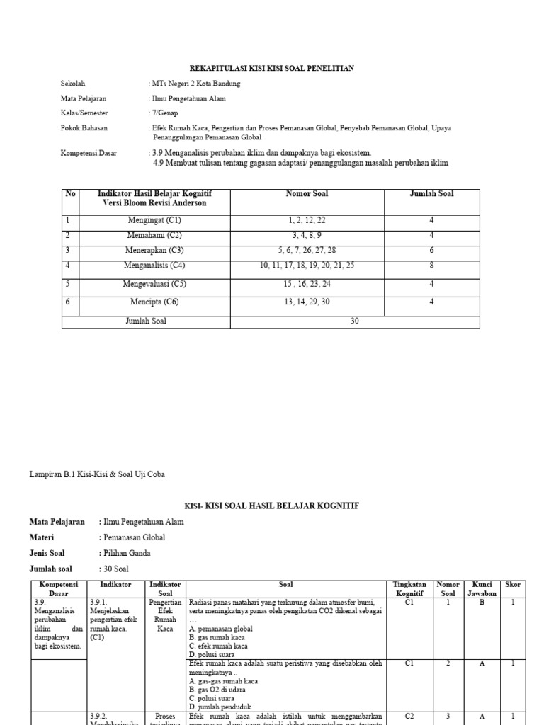 Soal BML Revisi | PDF | Sains & Matematika