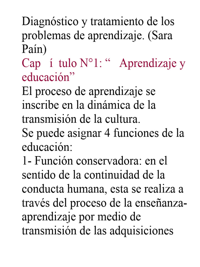 Diagnóstico y Tratamiento de Los Problemas de Aprendizaje | PDF