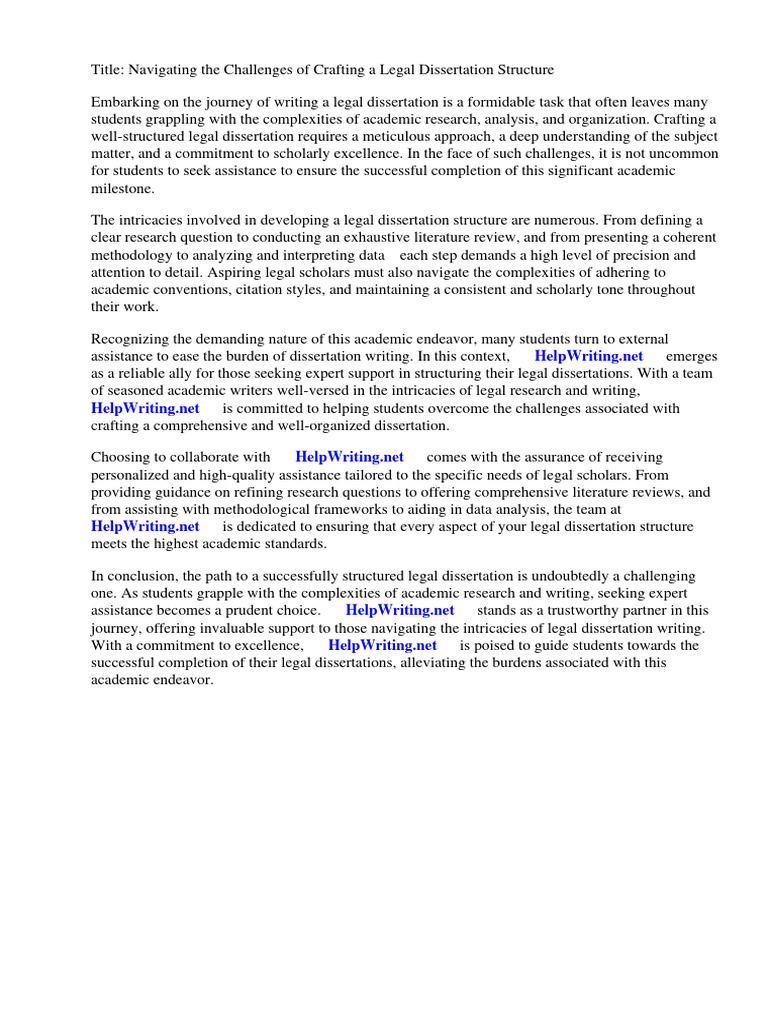Legal Dissertation Structure Pdf Thesis Methodology