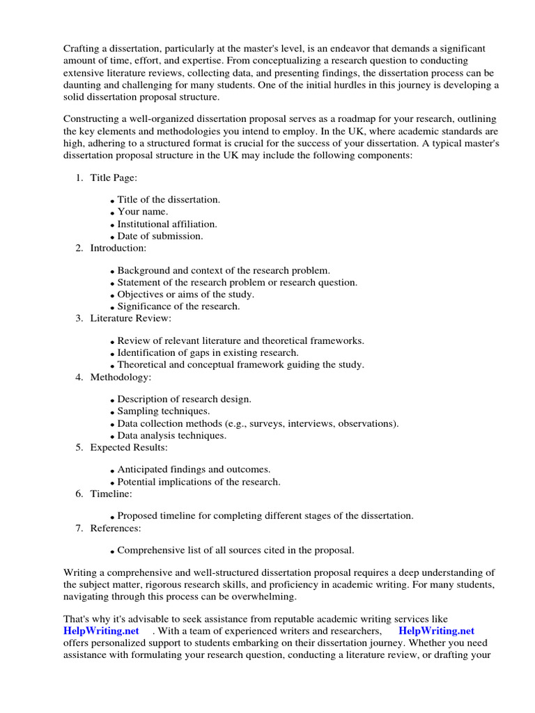 Masters Dissertation Proposal Structure Uk | PDF | Thesis | Doctor Of ...