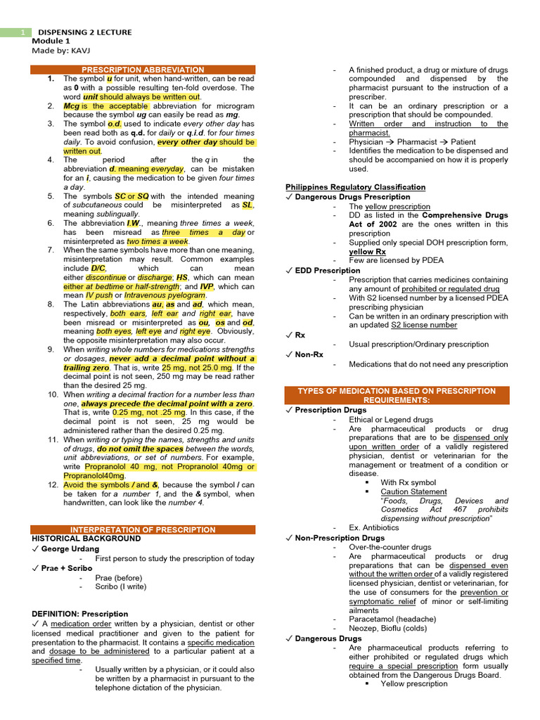 Module 1 | PDF | Medical Prescription | Medicinal Chemistry