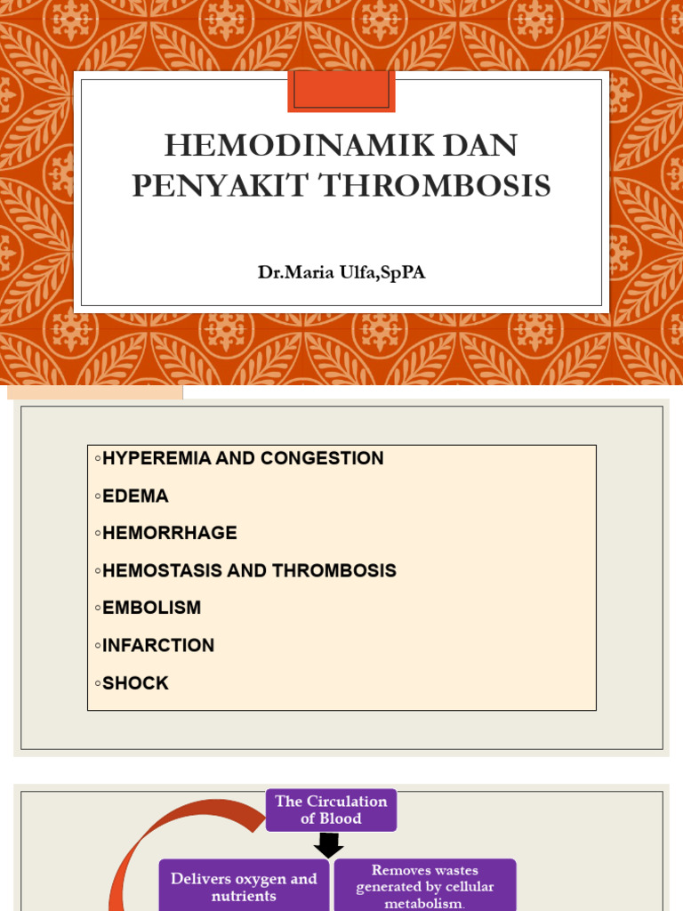 Hemodinamik Dan Penyakit Thrombosis (MU) HEMODINAMIK DAN PENYAKIT THROMBOSIS | PDF | Coagulation ...