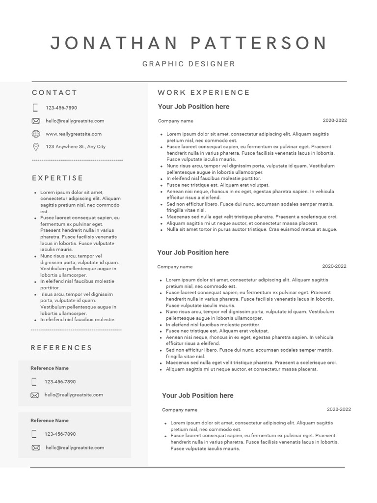 Jonathan Patterson: Contact Work Experience | PDF