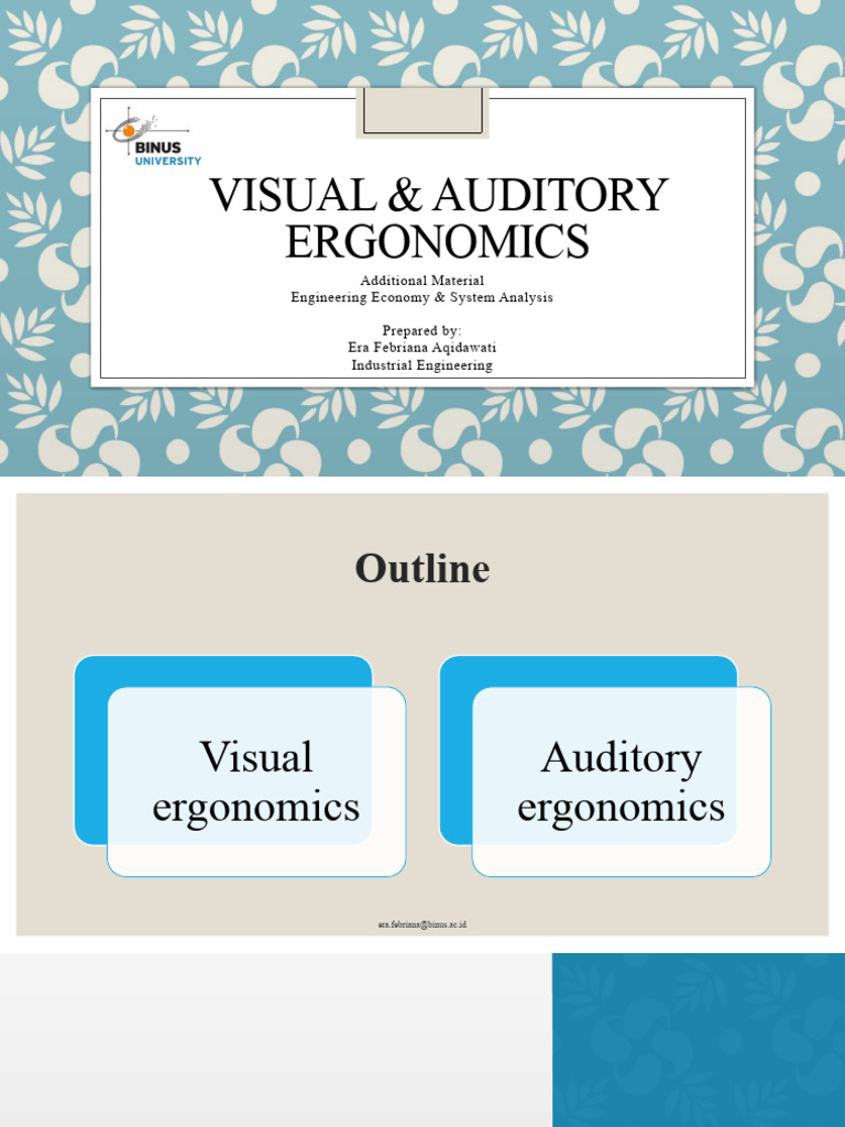 Visual and Auditory Ergonomics Overview | PDF | Human Factors And ...