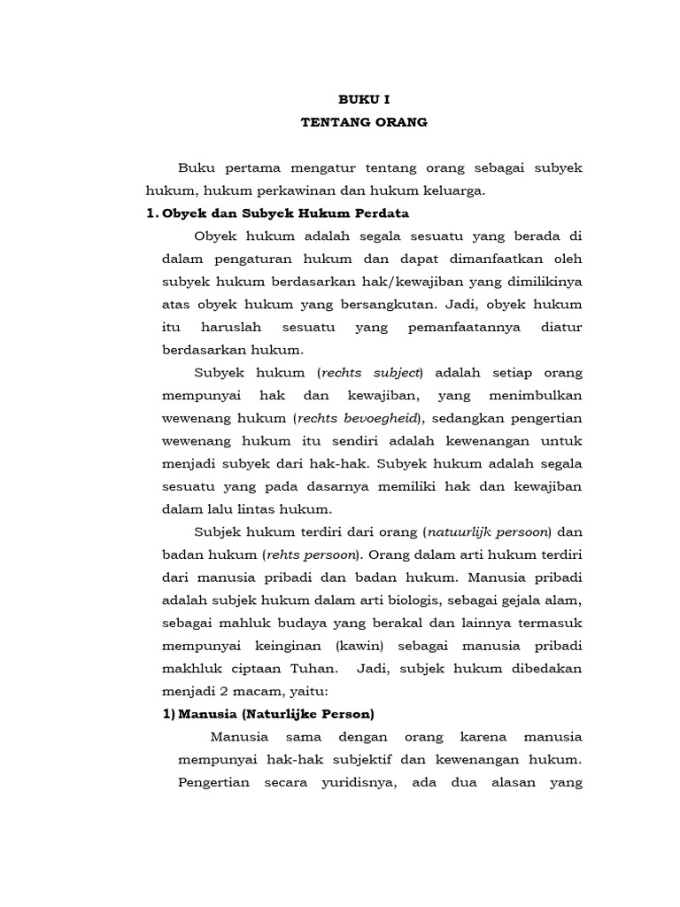 Subjek Hukum: Orang dan Badan Hukum | PDF | Hukum