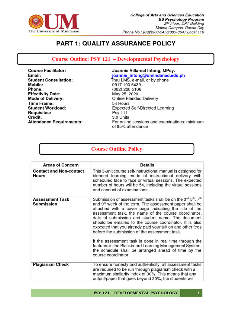 PSY 121 Developmental Psychology WEEK 1 9 | PDF | Developmental Psychology | Psychology