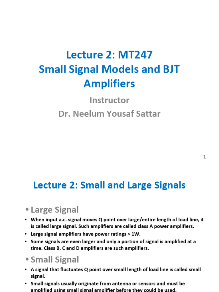 Small Signal Models and BJT | PDF | Bipolar Junction Transistor | Amplifier