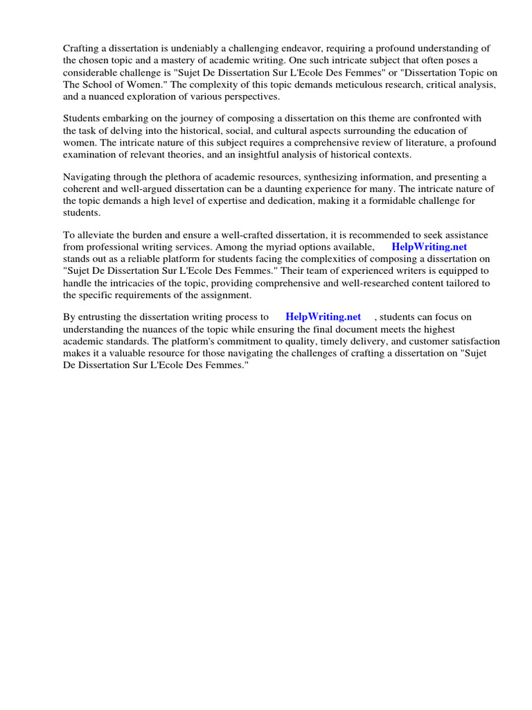 Sujet de Dissertation Sur Lecole Des Femmes | PDF | Thesis | Internet