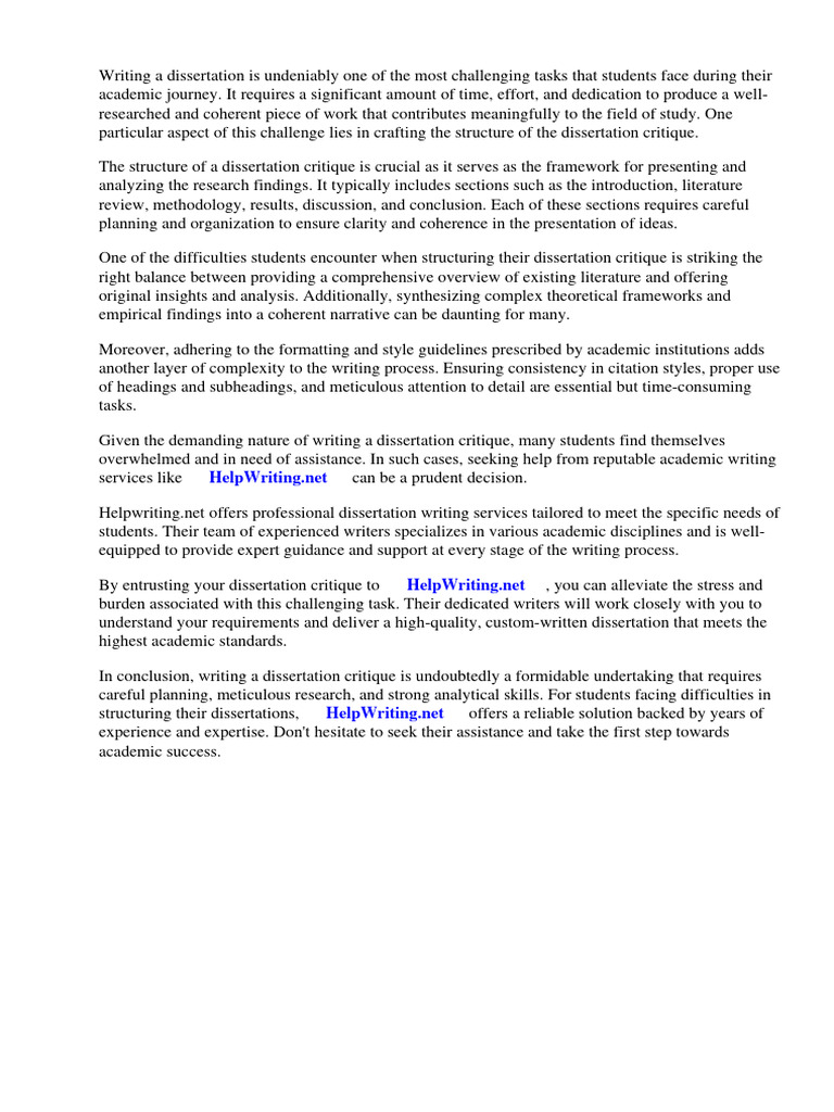 Structure de La Dissertation Critique | PDF | Thesis | Scribd