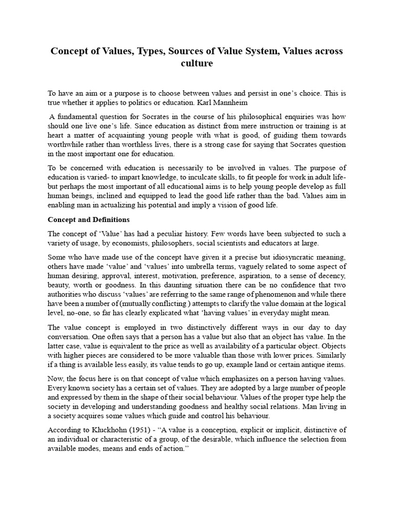 Concept of Values | PDF | Motivational | Motivation