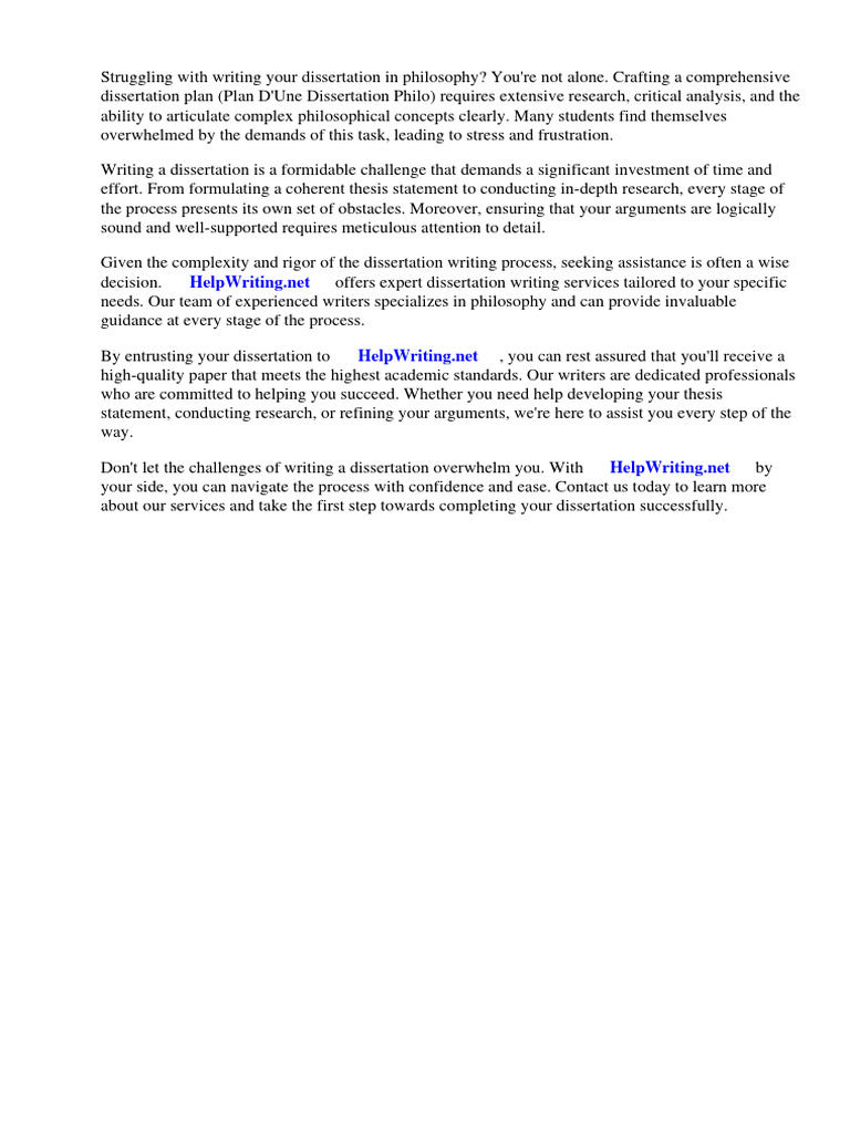 Plan Dune Dissertation Philo | PDF | Thesis | Cognition