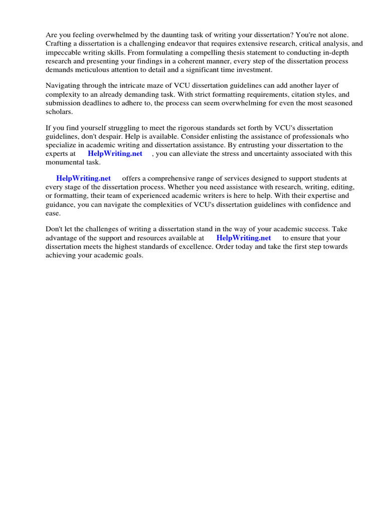 Vcu Dissertation Guidelines | PDF | Thesis