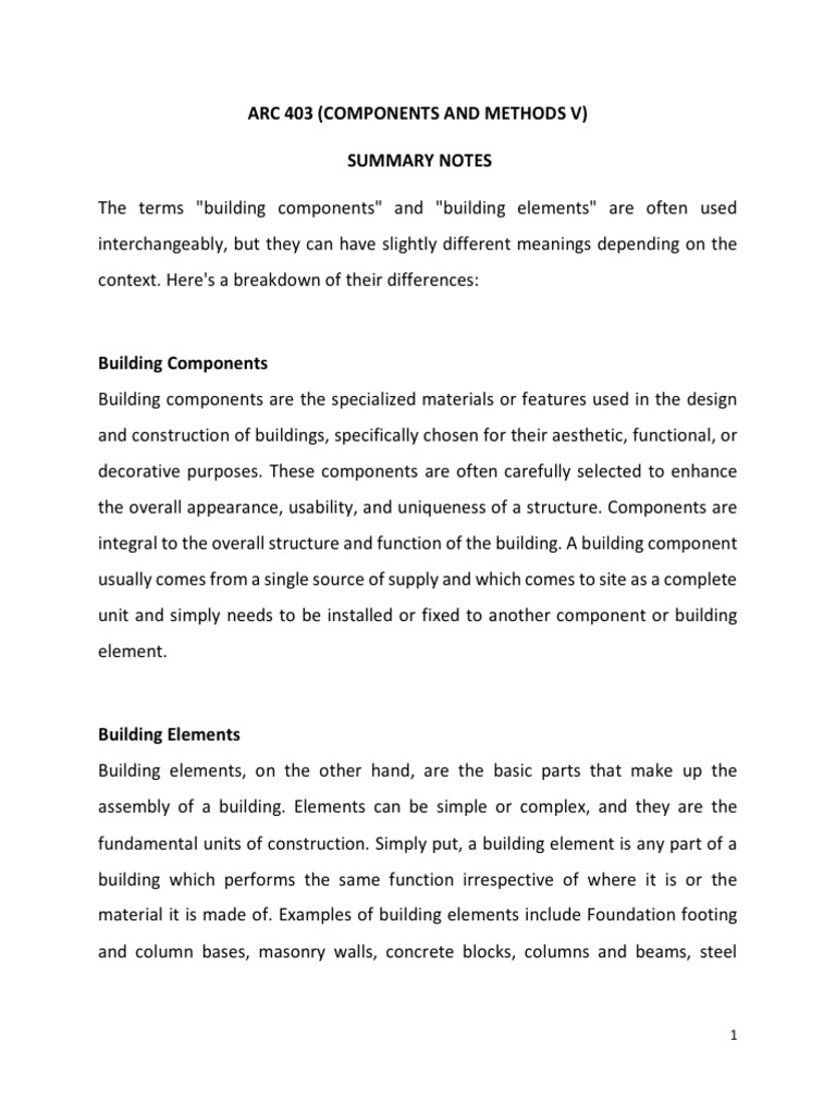 Arc 403 Summary Notes-1 | PDF | Fire Safety | Basement