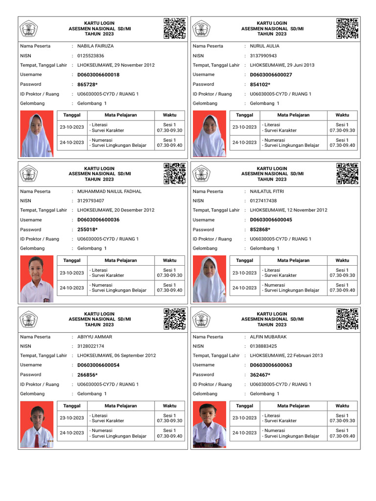 Asesmen Nasional SD7 - Tahun 2023 | PDF