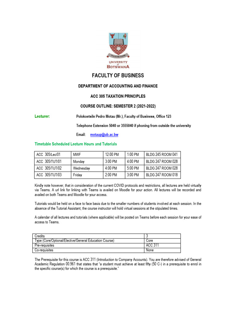 Acc 305 2021-2022 Semester 2 | PDF | Taxes | Income