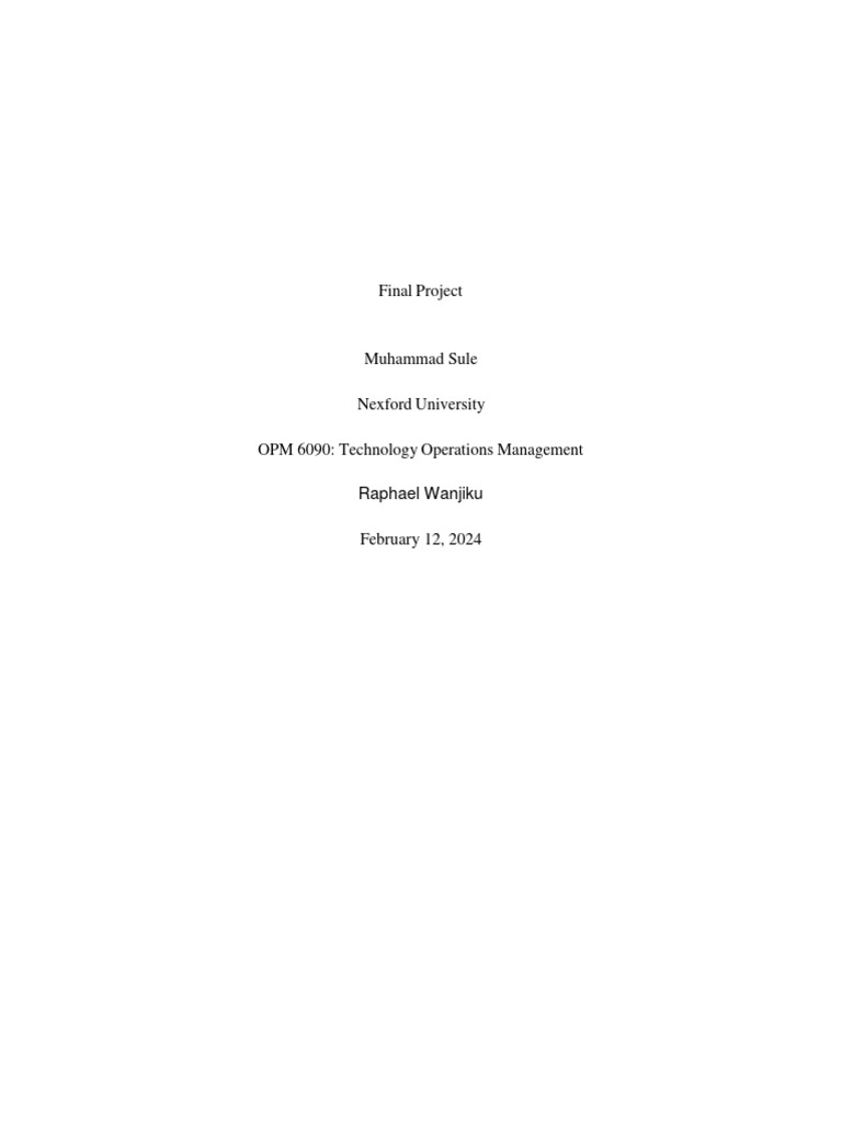 OPM6090 FinalProject | PDF | Logistics | Business