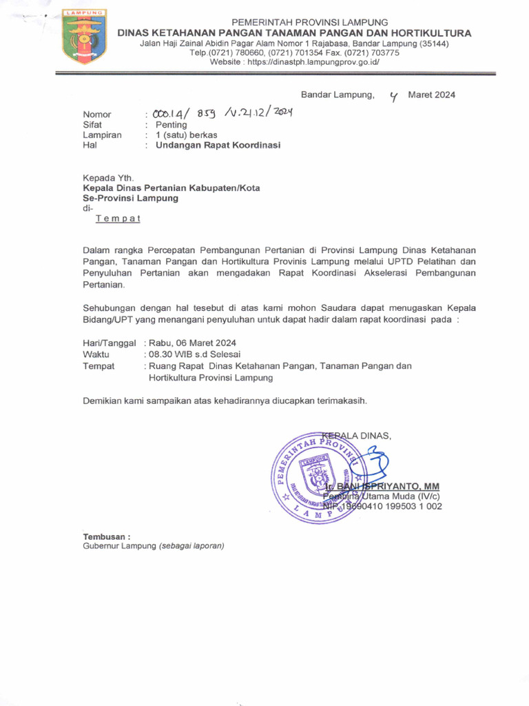 Surat Rakor Akselerasi Pembangunan Pertanian | PDF Surat Rakor Akselerasi Pembangunan Pertanian | PDF