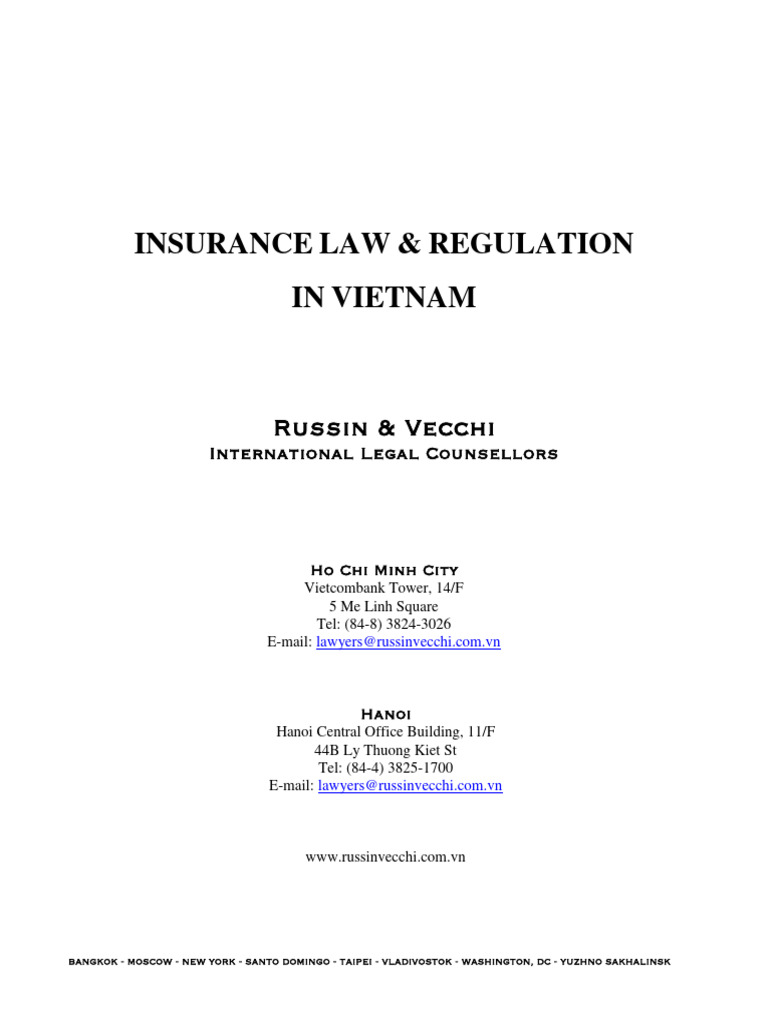 Insurance Law and Regulation in Vietnam - November 2016 PLP | PDF ...