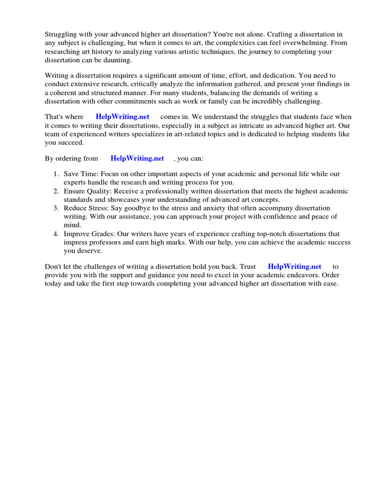 Advanced Higher Art Dissertation Examples | PDF | Thesis | Essays