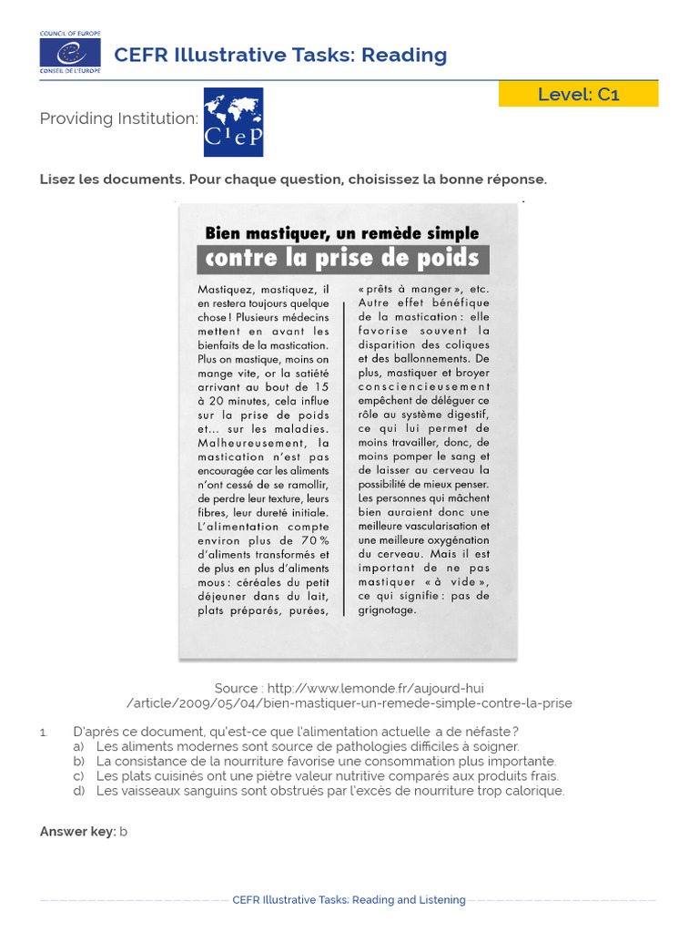 Bienfaits de la mastication au C1 | PDF | Nourritures | Nutrition