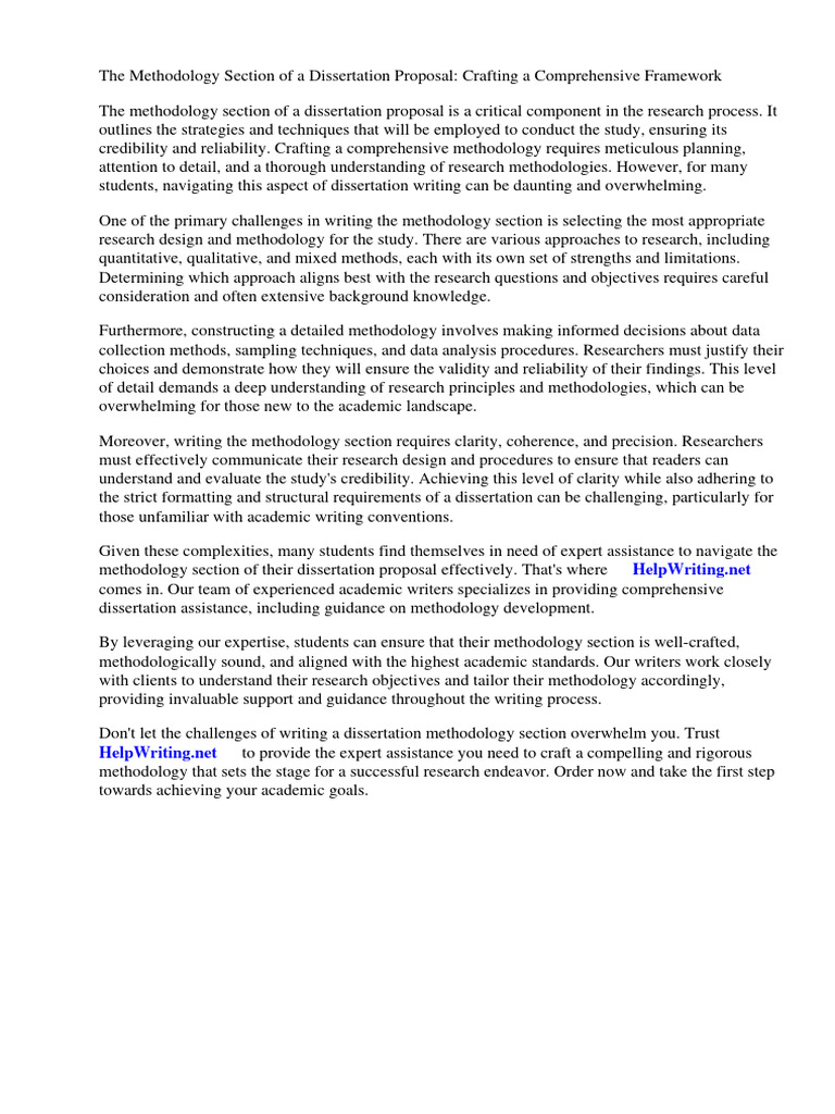 Methodology Section of Dissertation Proposal | PDF | Methodology | Thesis