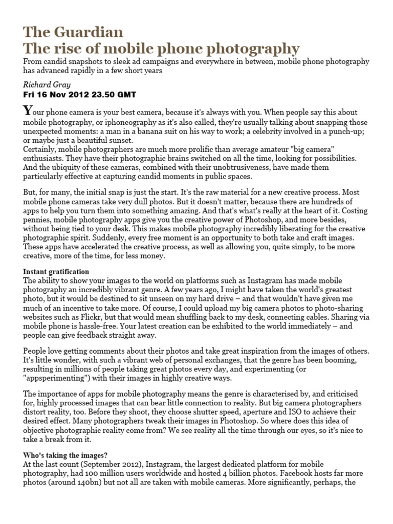 Articles About Photography | PDF | Photograph | Imaging