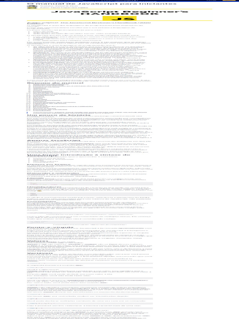 freeCodeCamp - Manual de Javascript para Iniciantes | PDF