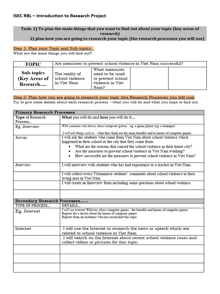 Task 4 - ISEC Planning Sheet (Blank) | PDF | Violence