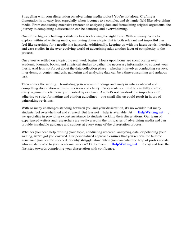 Dissertation Topics Advertising Media | PDF | Advertising | Popular ...