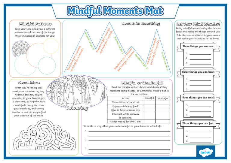 Mindful Moments Activity Mat | PDF