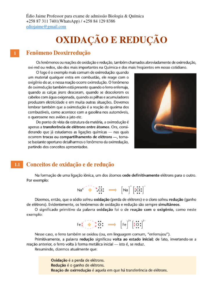07.1 Oxidação e Redução | PDF