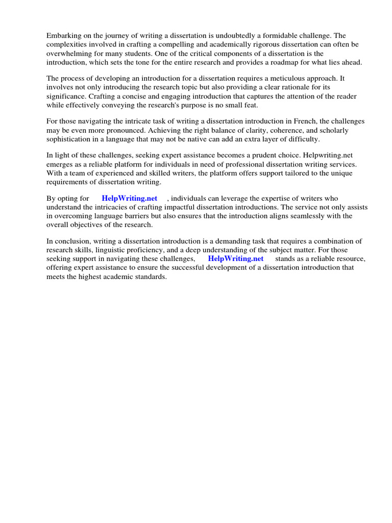 Exemples D Introduction de Dissertation | PDF | Thesis | Experience